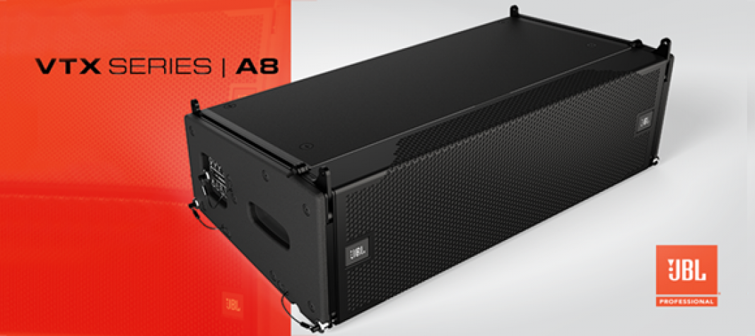 altavoz line array compacto VTX A8 y el subwoofer VTX B18 de JBL